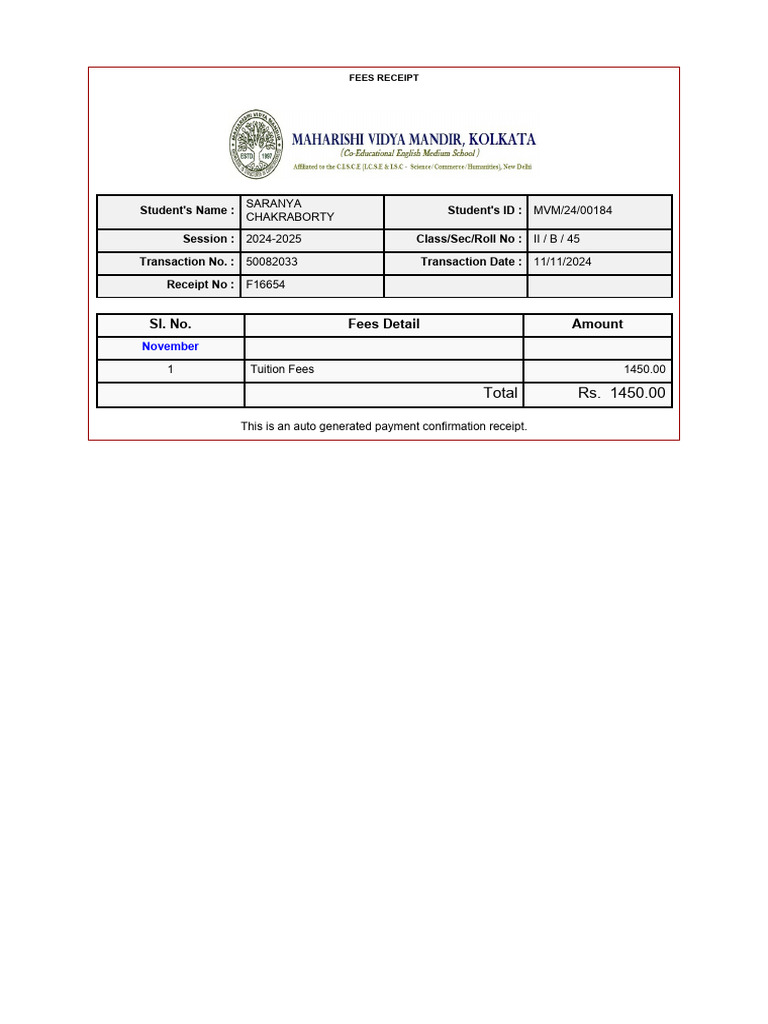 Sl. No. Fees Detail Amount | PDF