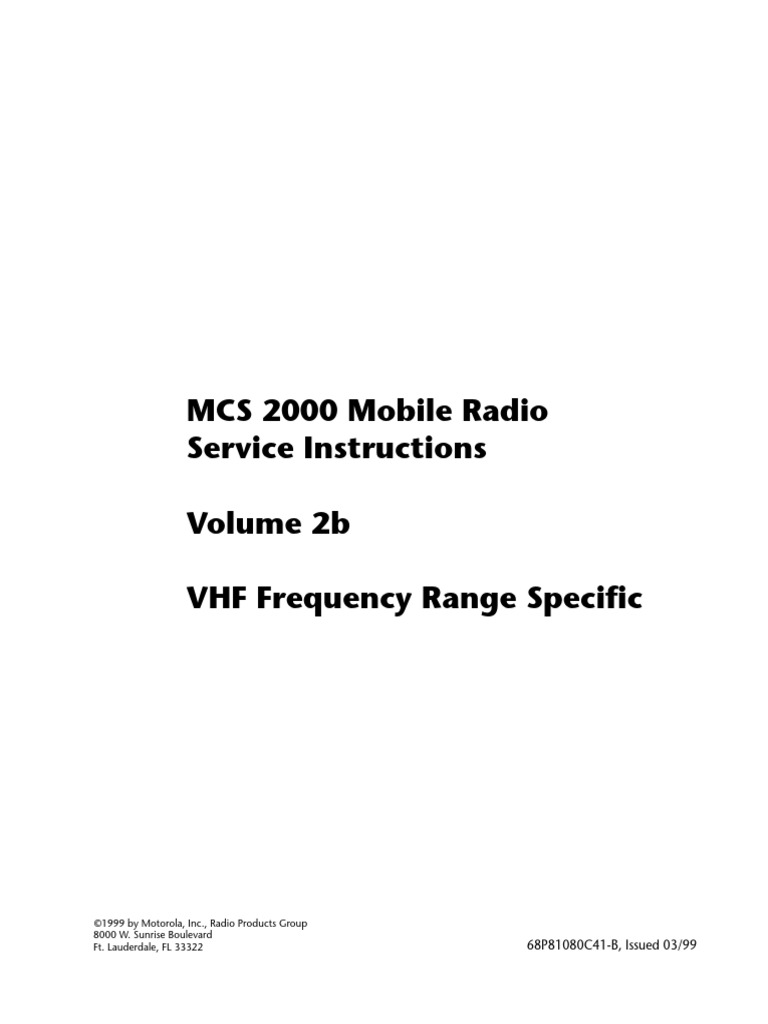 mcs2000 VHF SM | PDF | Amplifier | Radio
