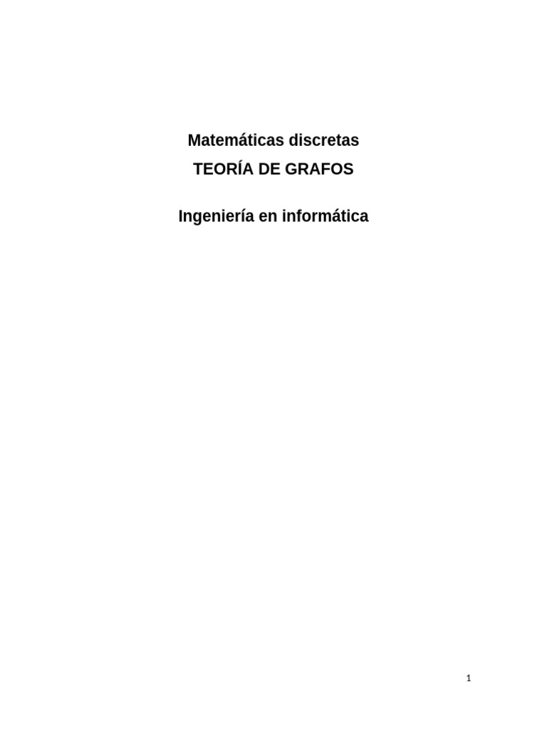 Teoría de Grafos en Matemáticas Discretas | PDF | Teoría de grafos ...