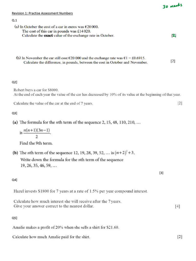 Practise Assessment 1Gr 9 - 10 | PDF