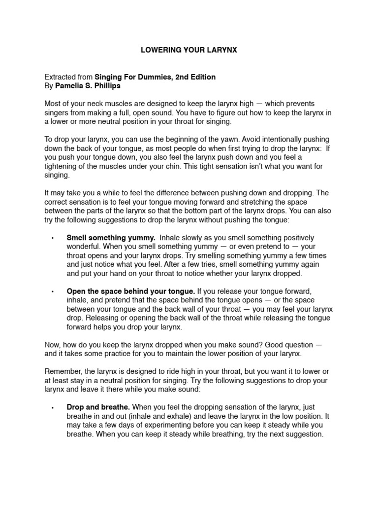 Craft - Lowering Your Larynx | PDF | Larynx | Breathing