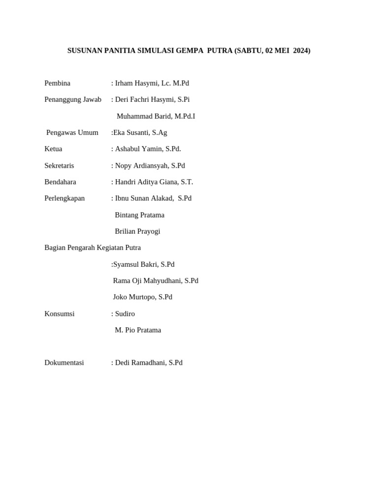 Simulasi Gempa 2024 | PDF