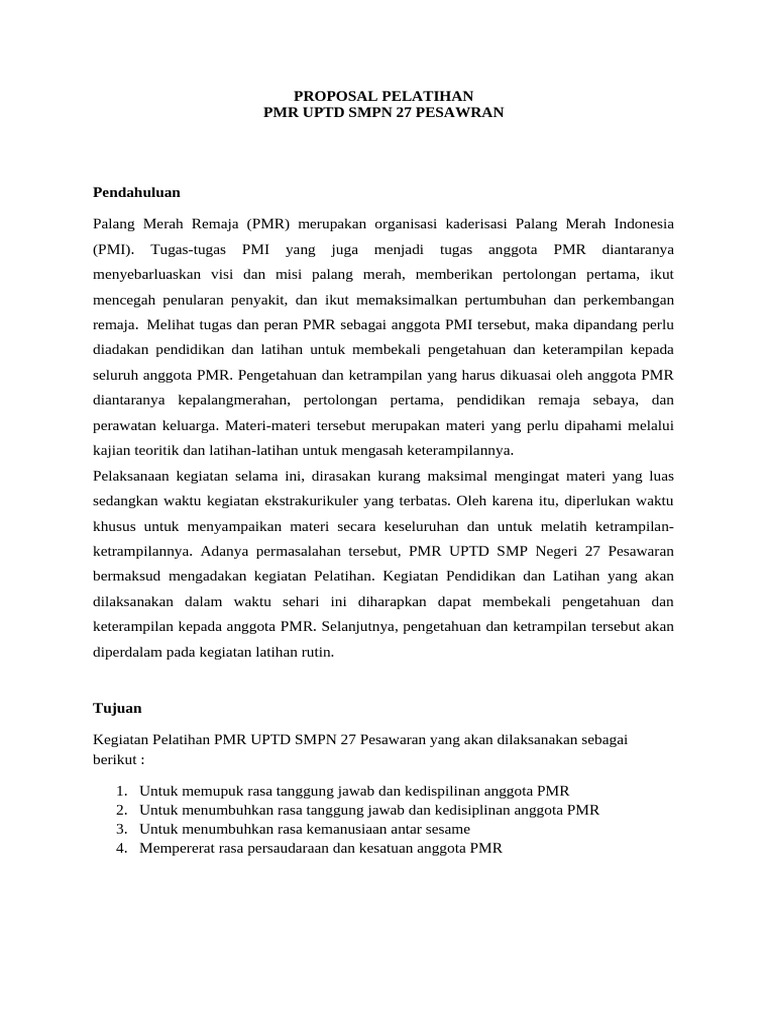 Proposal Bimtek PMR | PDF