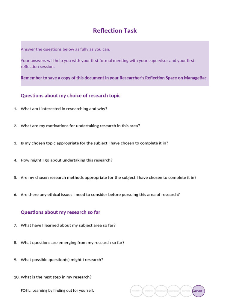 EE Reflection Task | PDF | Career & Growth