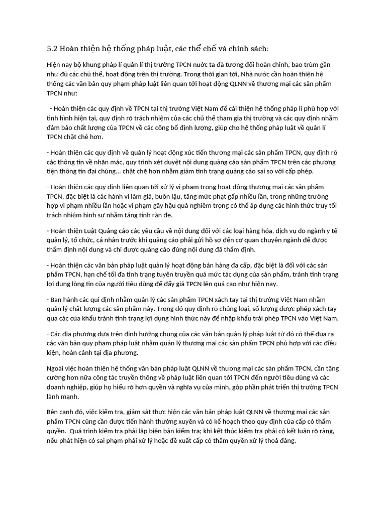 5.2 Hoàn Thi N H TH NG Pháp Lu T, Các TH CH Và Chính Sách | PDF