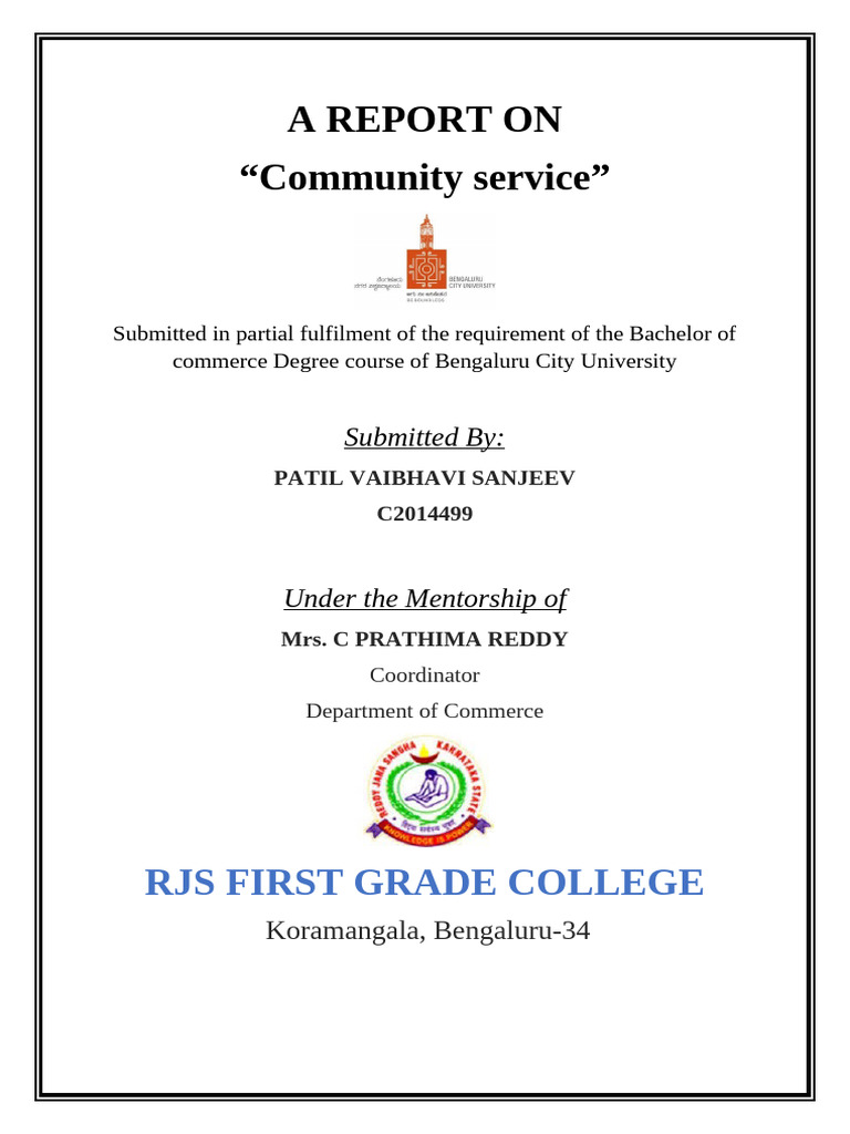 Community Service Report Vaibhavi | PDF | Blood Donation | Experience