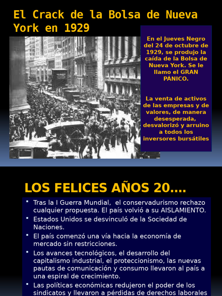 El Crack Del 29 | PDF | Accidente de Wall Street de 1929 | Viajes por ...