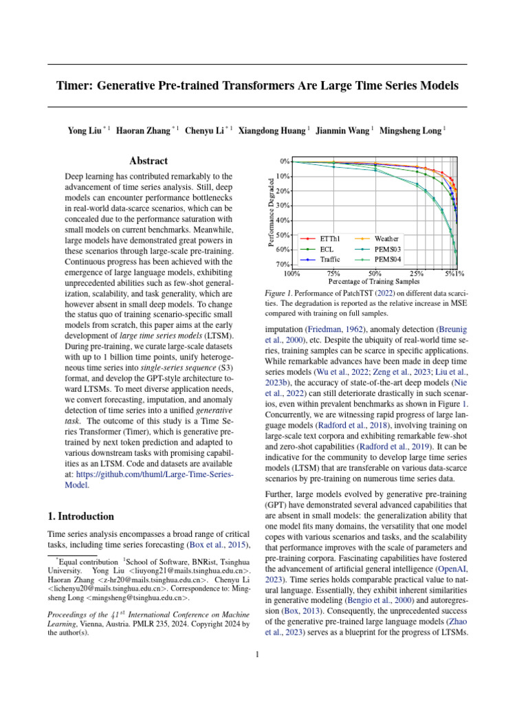Timer Generative Pre-Trained Transformers Are Large Time Series Models ...