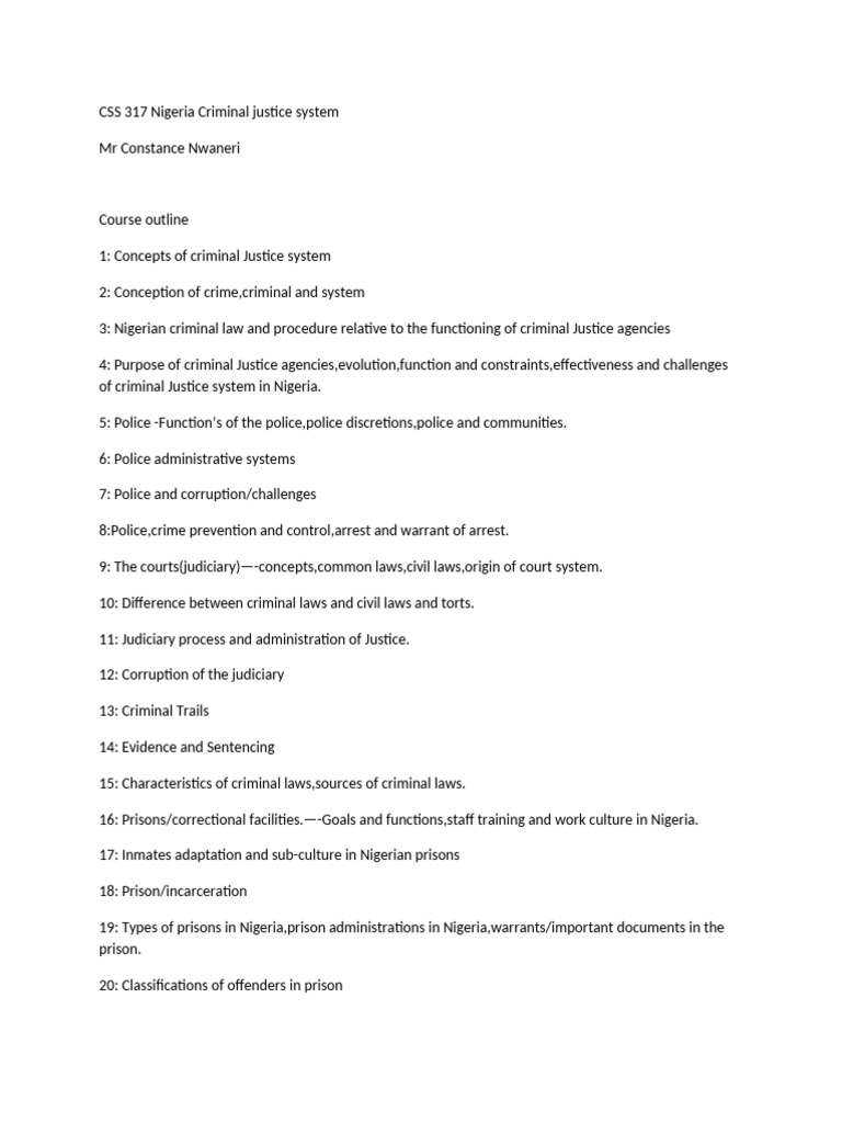 CSS 317 | PDF | Crime & Violence | Criminal Justice