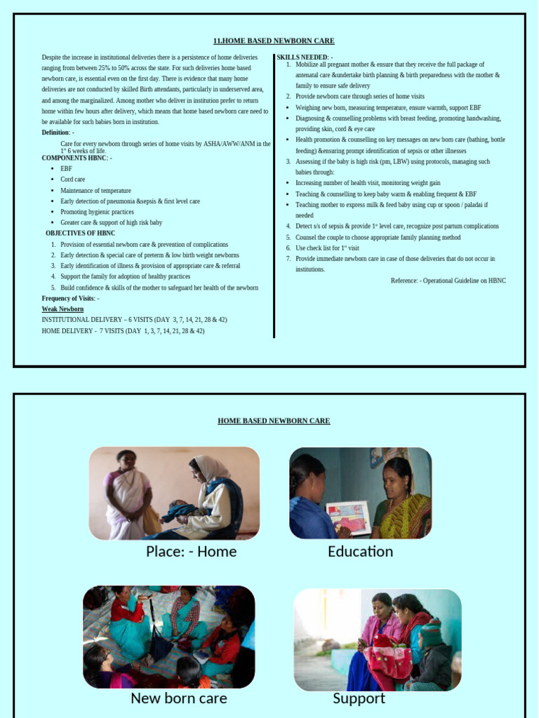 Home-Based Newborn Care Guidelines | PDF | Childbirth | Infants