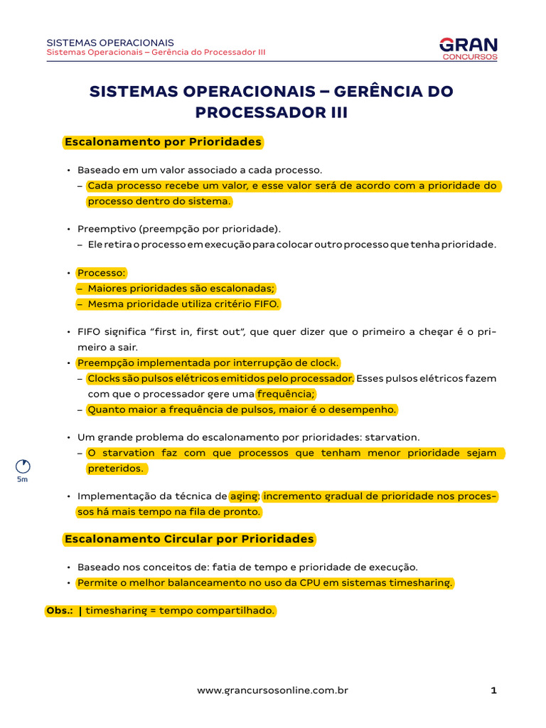 6-Sistemas Operacionais - Gerência Do Processador III | PDF ...