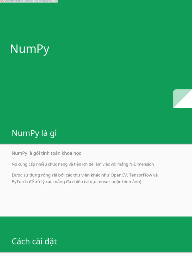 Introduction To NumPy and OpenCV - En.vi | PDF
