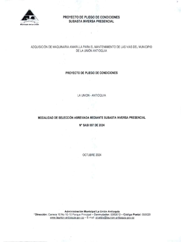 Proyecto de Pliego | PDF