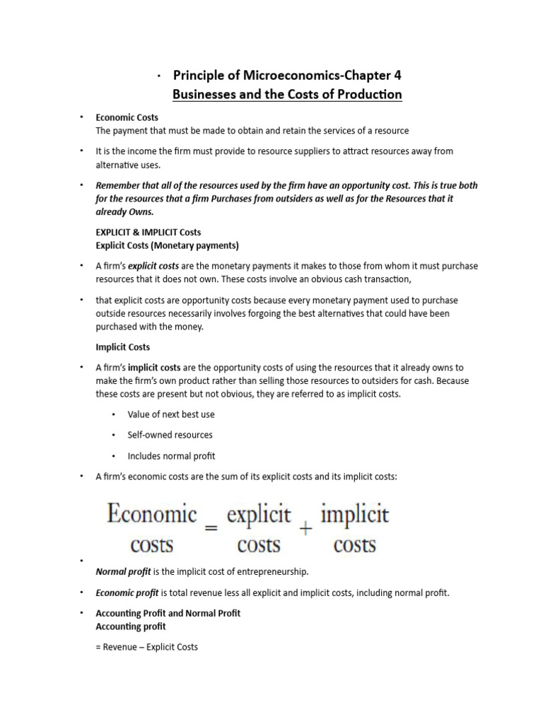 Principle of Microeconomics Chapter 5 | PDF | Marginal Cost | Average Cost