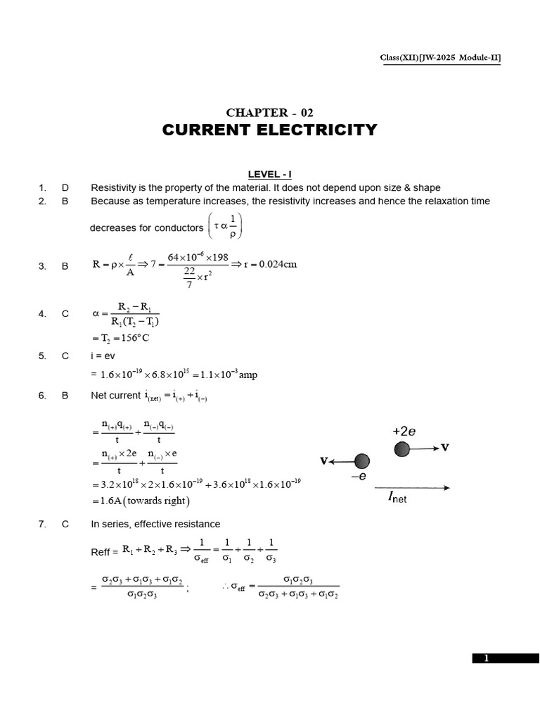 Current Electricity, Capacitance | PDF | Electrical Resistivity And Conductivity | Electrical ...