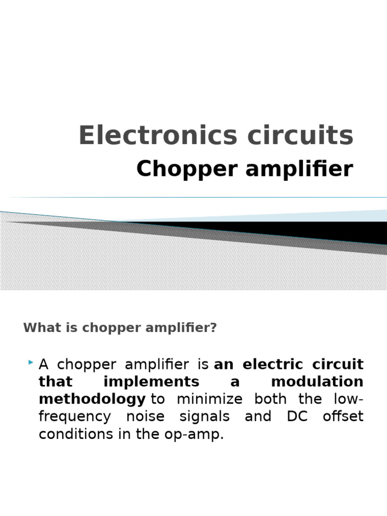 Chopper Amplifier Overview and Applications | PDF | Science ...