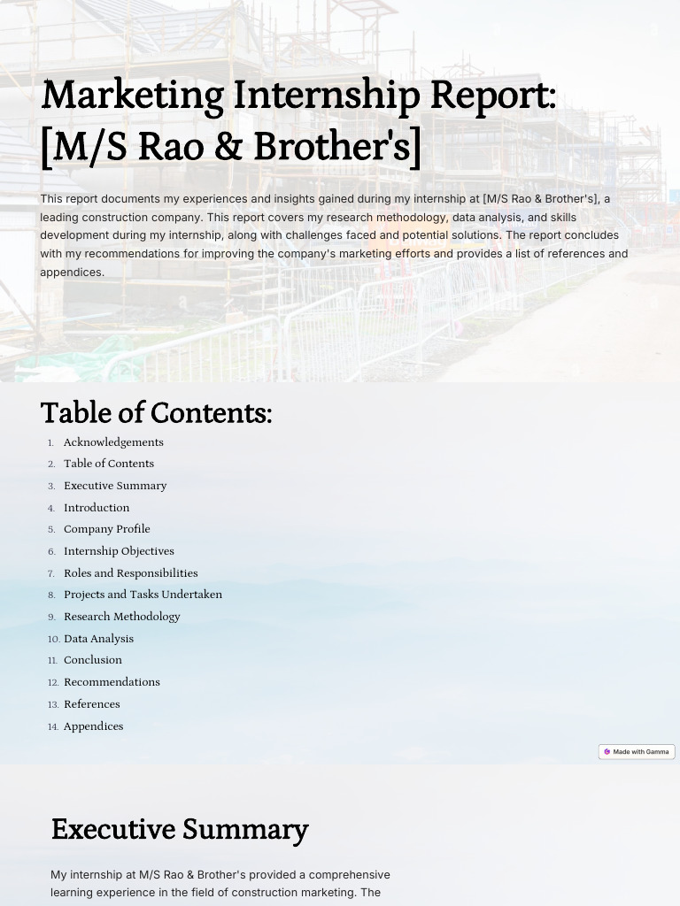 Marketing Internship Report Company Name | PDF | Marketing | Marketing ...