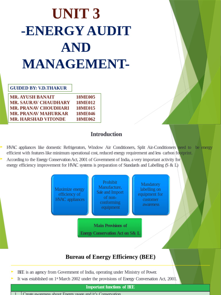 Energy Audit and Management Overview | PDF | Energy Conservation