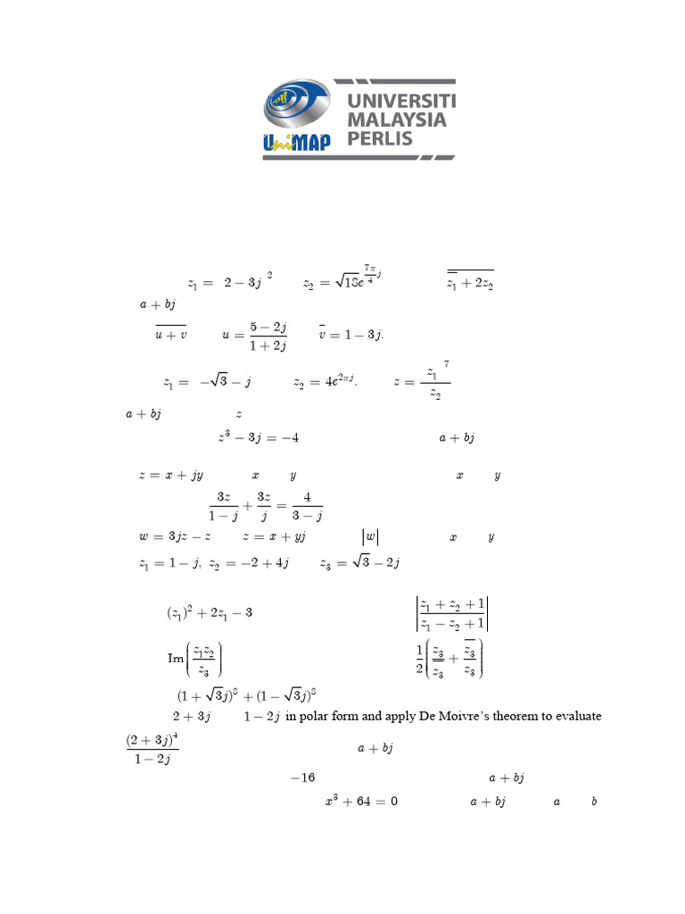 Exercise 1 Complex Numbers | PDF | Complex Number | Mathematics