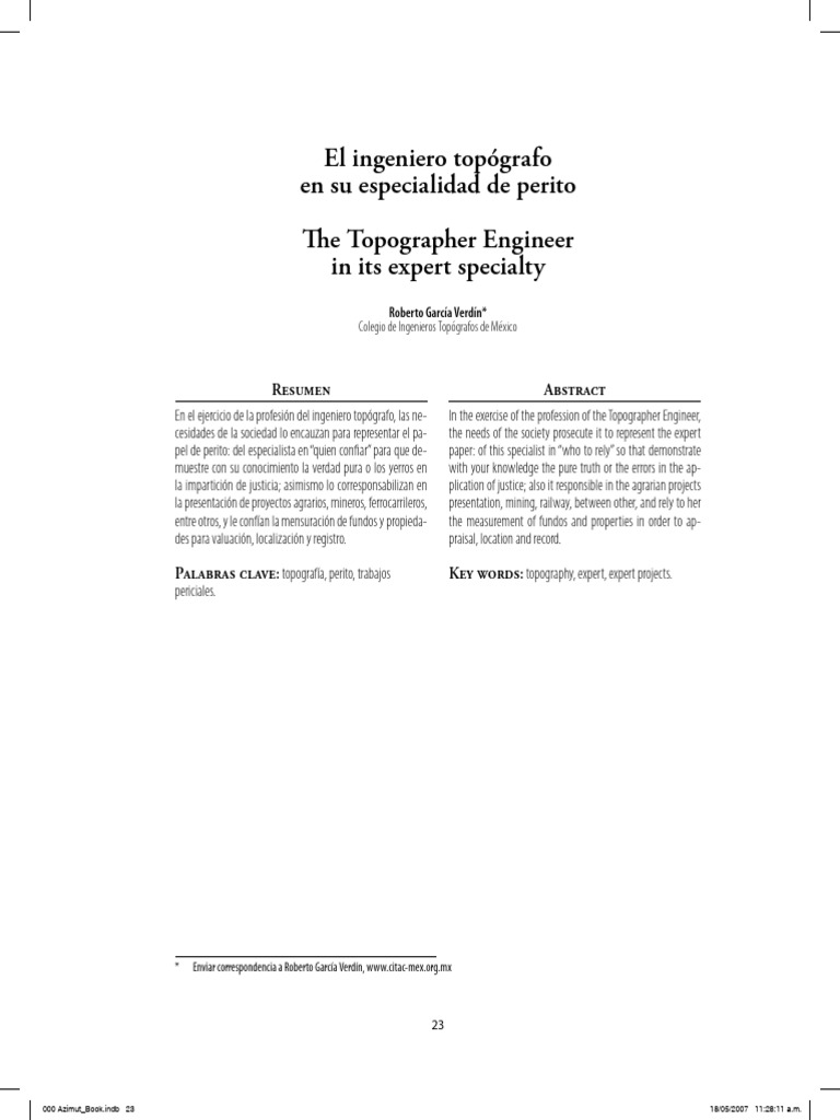 El Ingeniero Topografo Perito | PDF | Testigo experto | Experto
