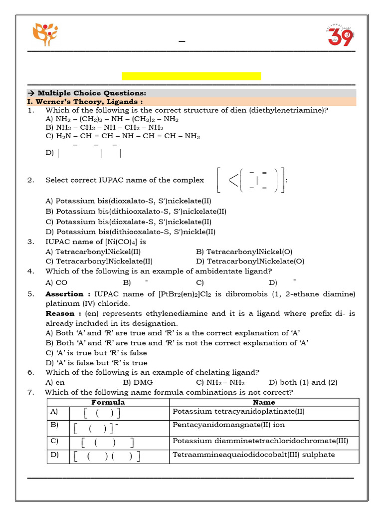 Optical Isomerism in Coordination Compounds | PDF | Coordination ...