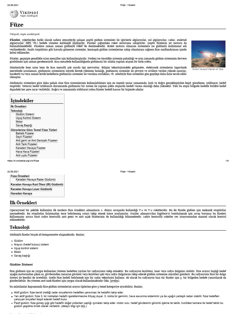 Füze - Vikipedi | PDF