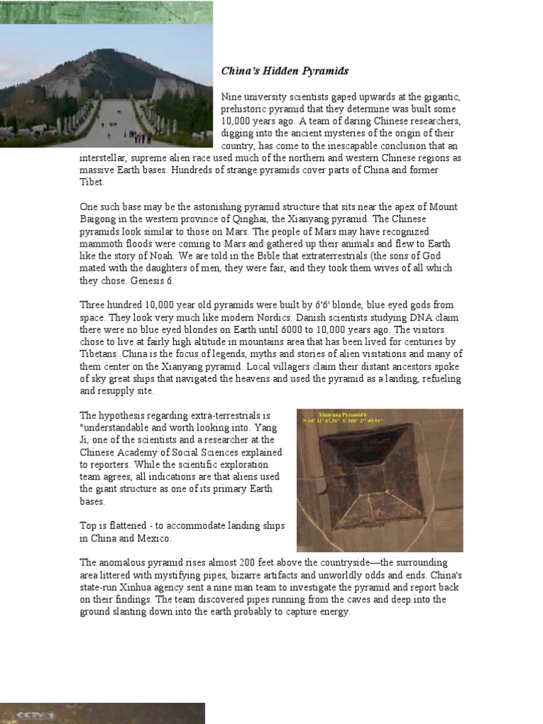 China's Hidden Pyramids | PDF | Extraterrestrial Life | Pyramid