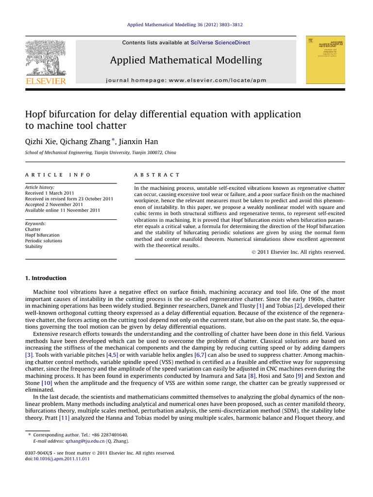 Hopf Bifurcation For Delay Differential Equation With Application Pdf