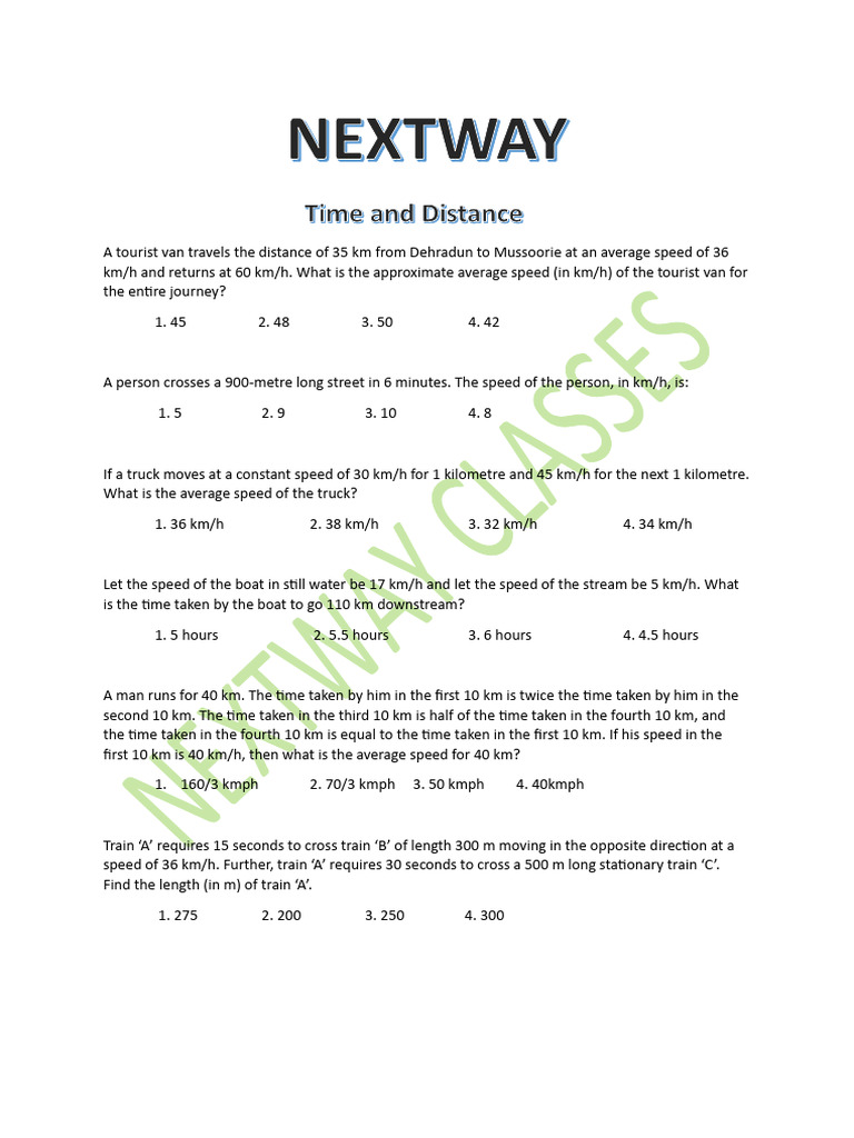 Time and Distance Questions Asked in 2023 Cpo | PDF | Speed | Transport