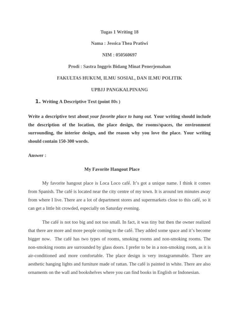 Tugas 1 Writing | PDF