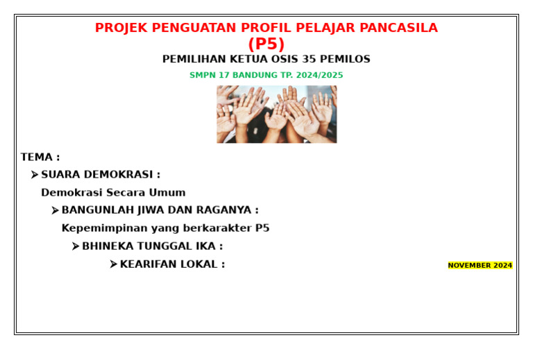 Spanduk P5 Pemilos 35 SMPN 17 | PDF