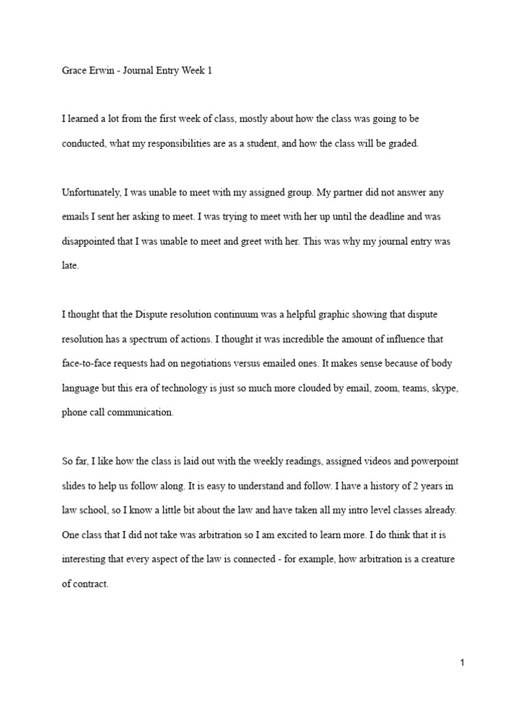 ADR Journal Entry 1 | PDF