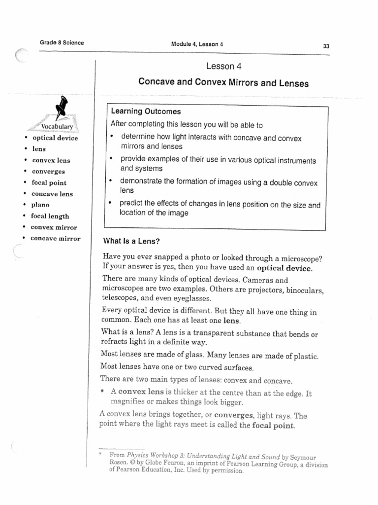 Concave and Convex Mirrors & Lenses | PDF | Optics | Mirror
