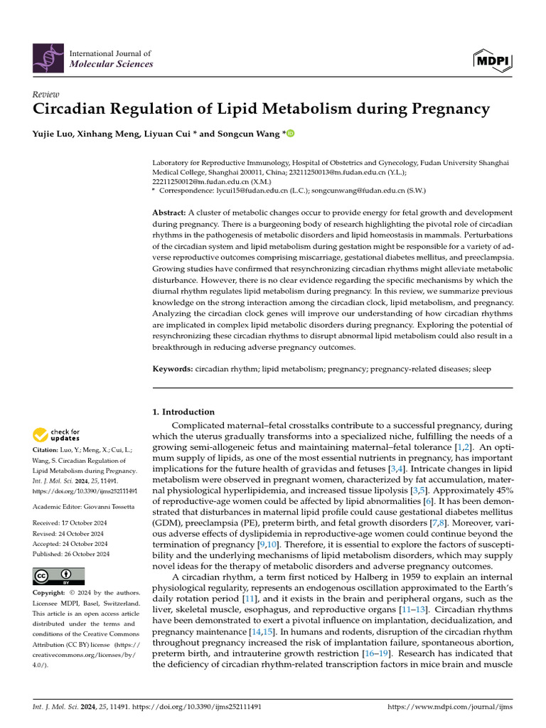 Circadian Regulation of Lipid Metabolism During PR | PDF | Clock ...