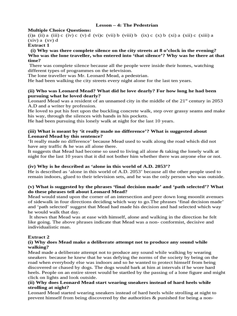 The Pedestrian | PDF | Young Adult