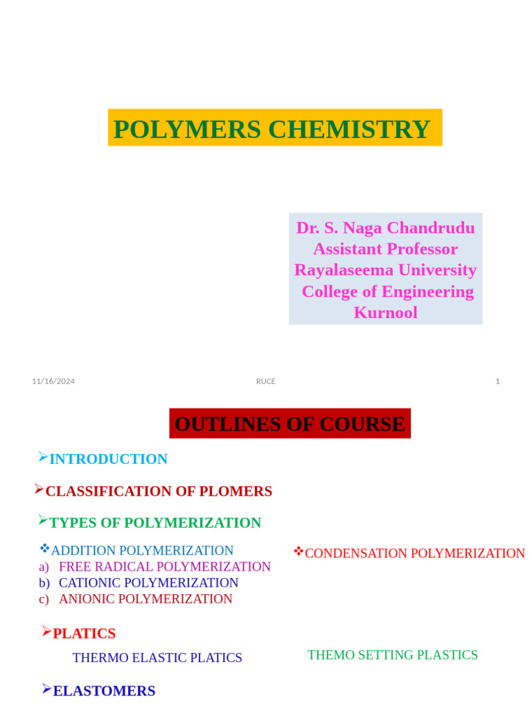 POLYMERS | PDF | Polymerization | Plastic
