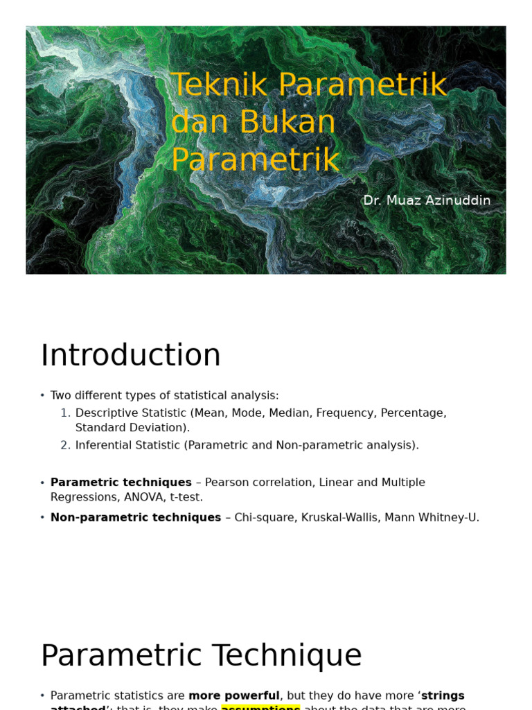 Kuliah 5 Teknik Parametrik Dan Bukan Parametrik | PDF | Student's T ...