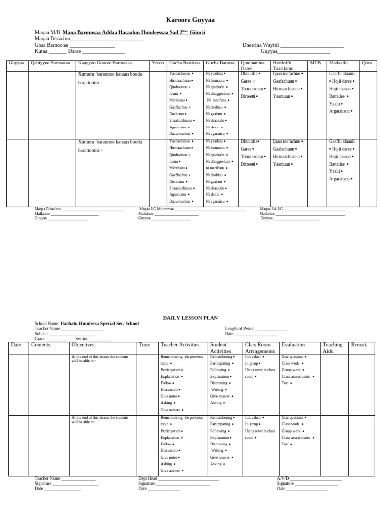 Daily Lesseon Plan Format New | PDF | Lesson Plan | Teachers