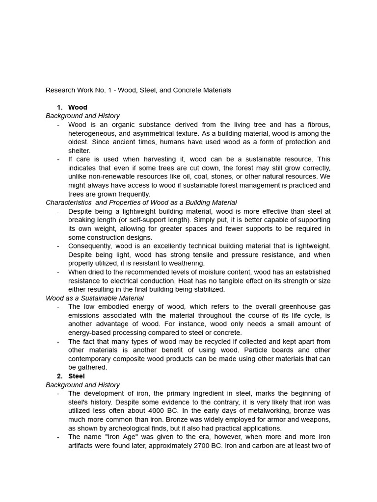 Building Technology 3 Research Work No. 1 | PDF | Concrete | Cement