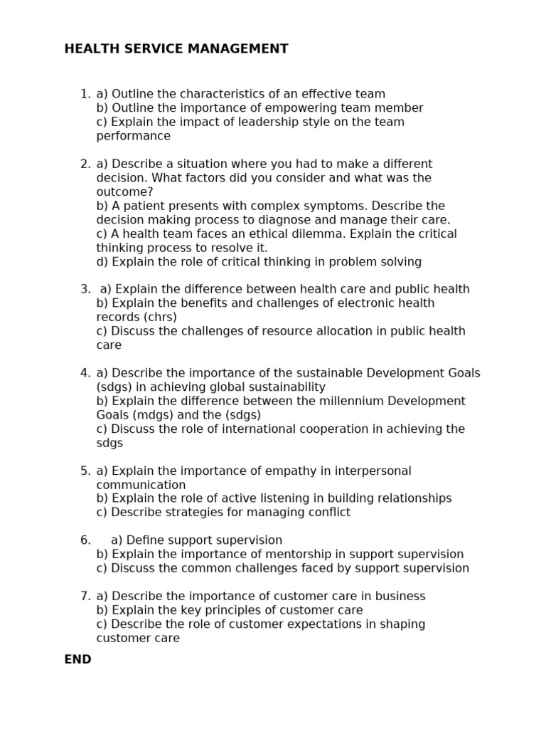 Health Service Management | PDF