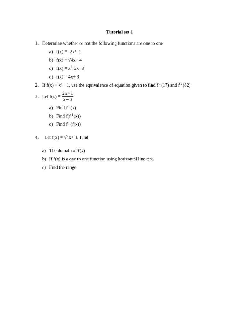Tutorial Set 1 | PDF | Teaching Methods & Materials | Science & Mathematics