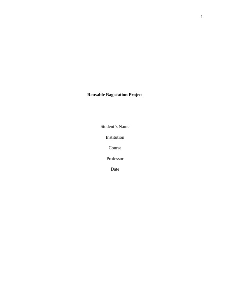 Reusable Bag Exchange Station Project | PDF | Reuse | Sustainability