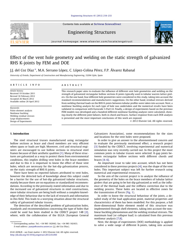 Effect of The Vent Hole Geometry and Welding | PDF | Strength Of ...