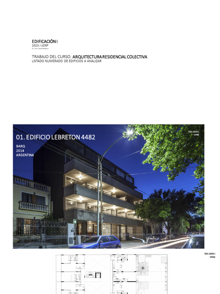 EDIFICACIÓN I 2023.I - Arquitectura Residencial Colectiva | PDF | Ciencia y matemáticas
