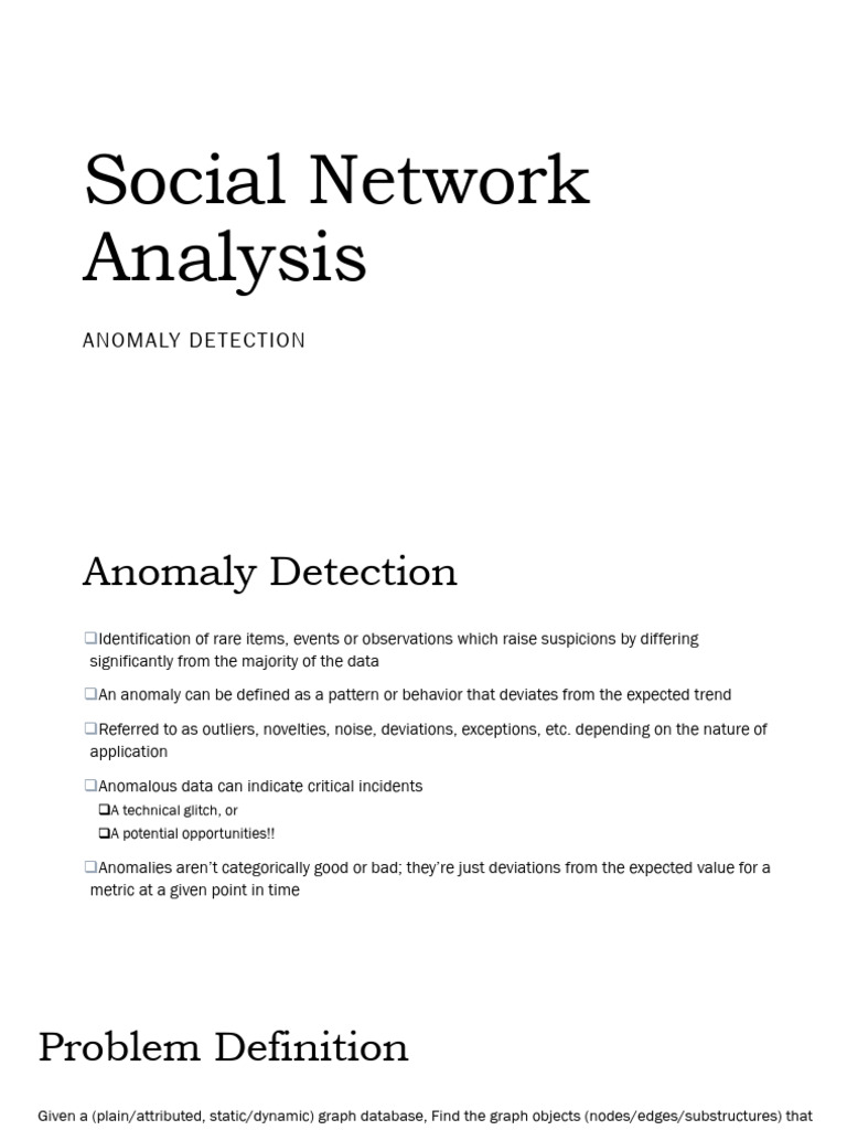 Sna Anomaly Detection In Networks Pdf Eigenvalues And