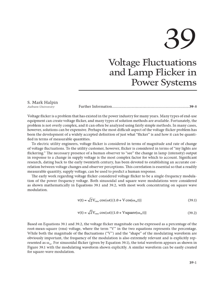 Electric Power Generation Transmission and Distrib... - (Chapter 39 - Voltage Fluctuations and ...