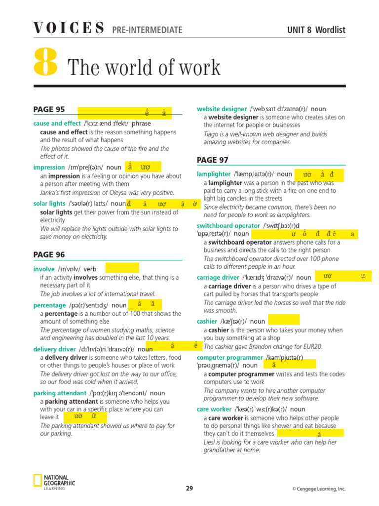 Wordlist_Unit_8 | PDF | Adjective