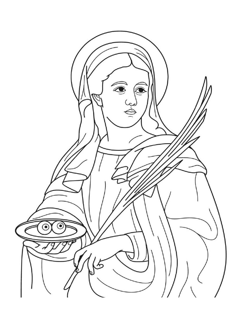 Santa Luzia para Colorir A4 | PDF