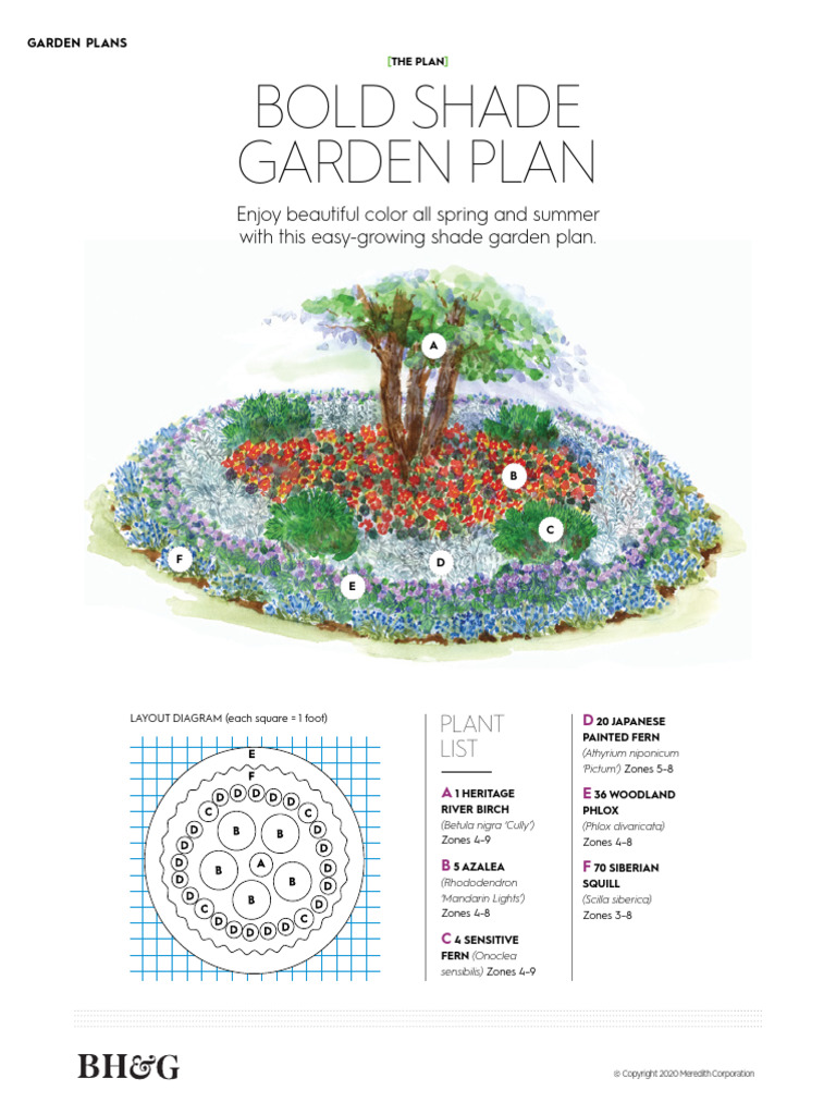 BHG Bold Shade Garden Plan | PDF | Mulch | Trees