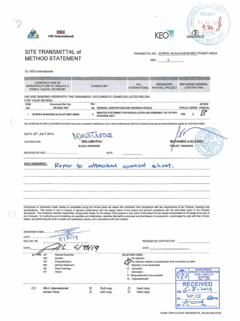 Mst-0033-00-Pa126-Method Statement For Installation and Assembly of 33 ...